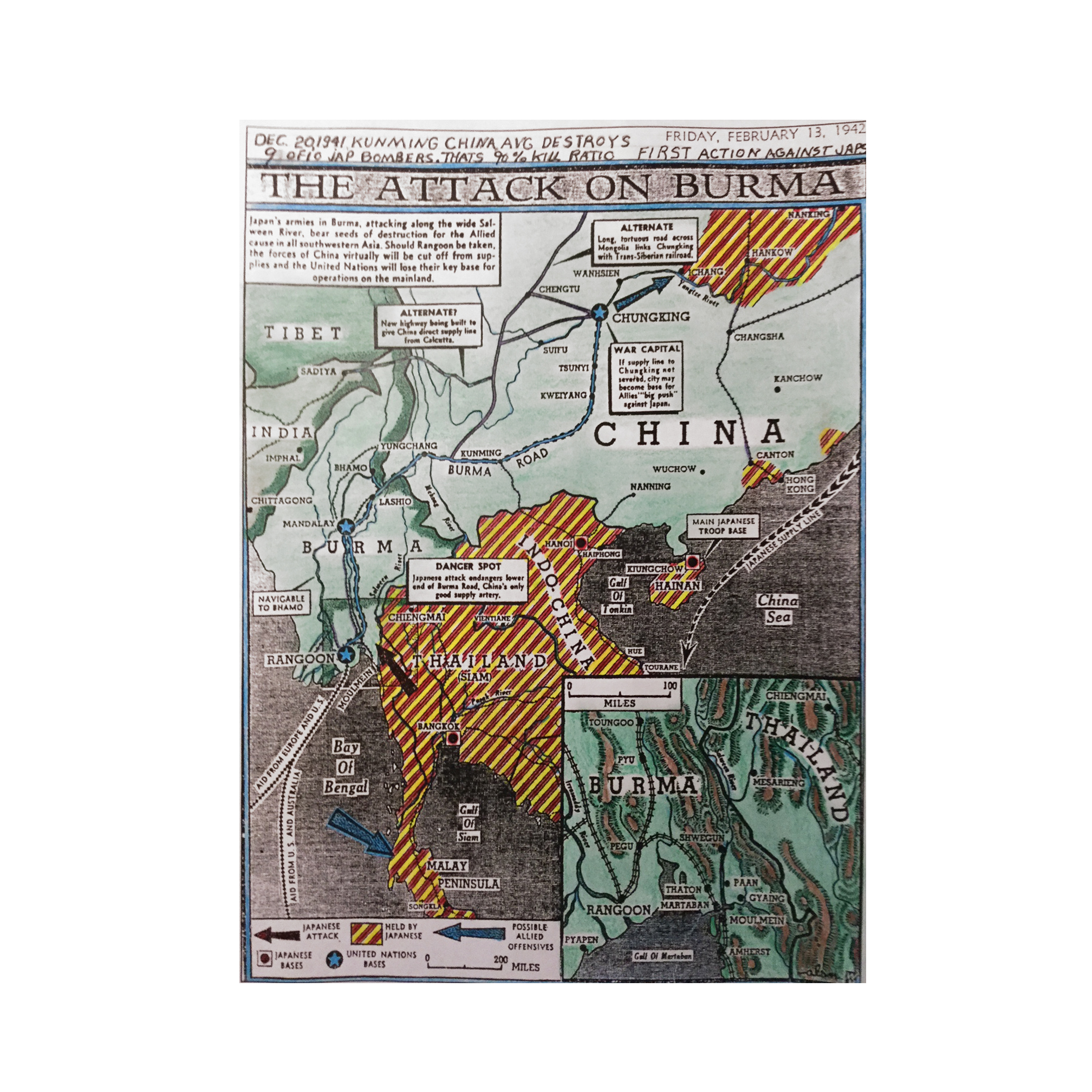 Skies over Burma where AVG spanked the Japanese Army and Naval ...